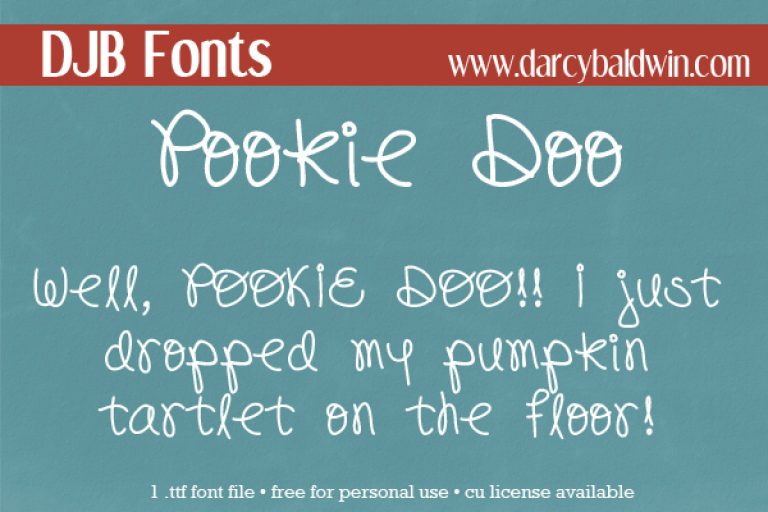 DJB Pookie Doo Font - Darcy Baldwin Fonts