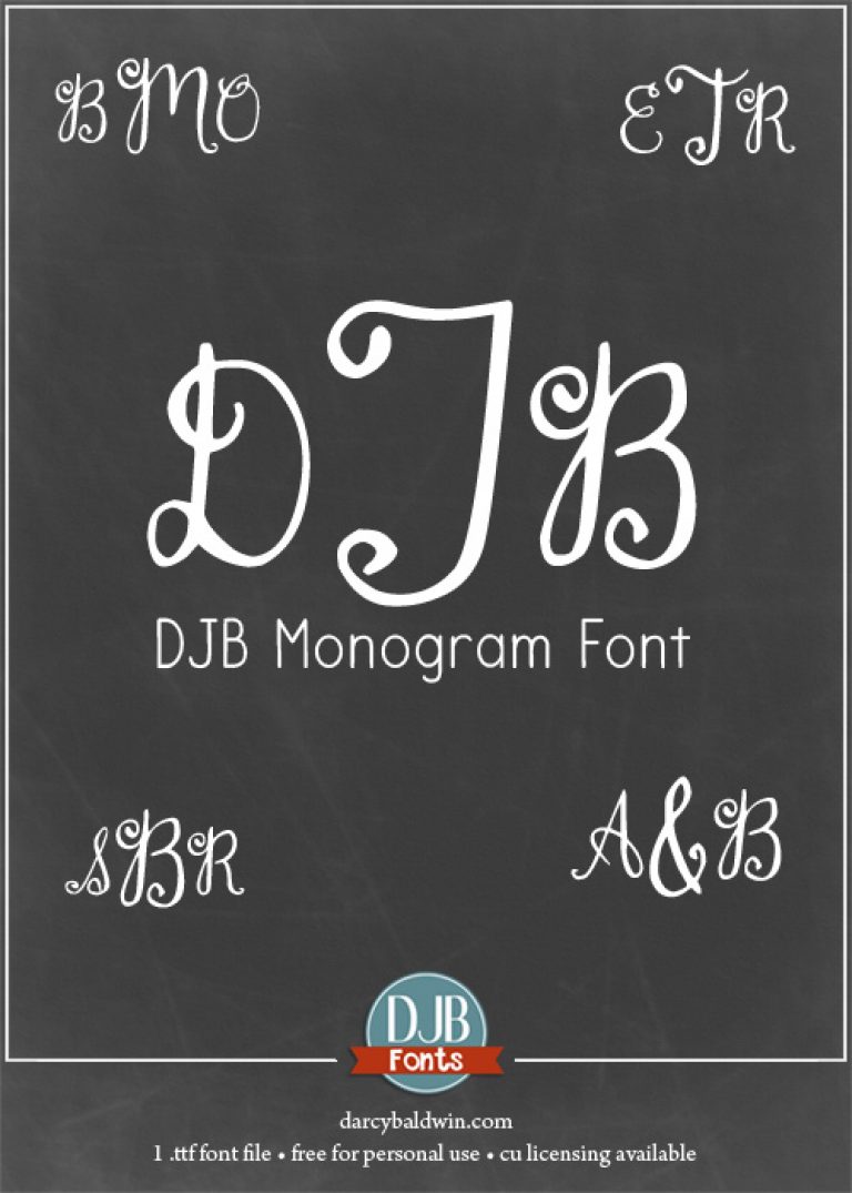DJB Monogram Font - Darcy Baldwin Fonts