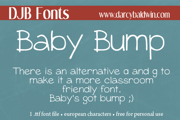 DJB Baby Bump Font - Darcy Baldwin Fonts
