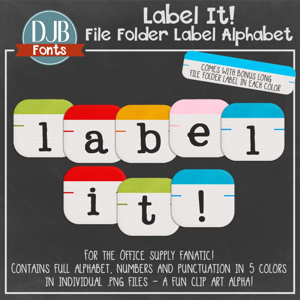 DJB File Folder Labels Font - Darcy Baldwin Fonts