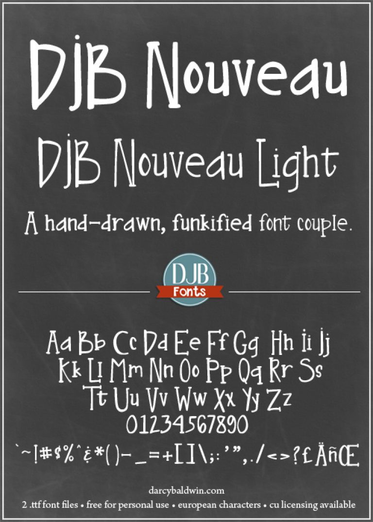 DJB Nouveau Font Family - Darcy Baldwin Fonts