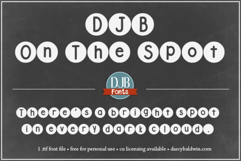 DJB On the Spot Font - Darcy Baldwin Fonts