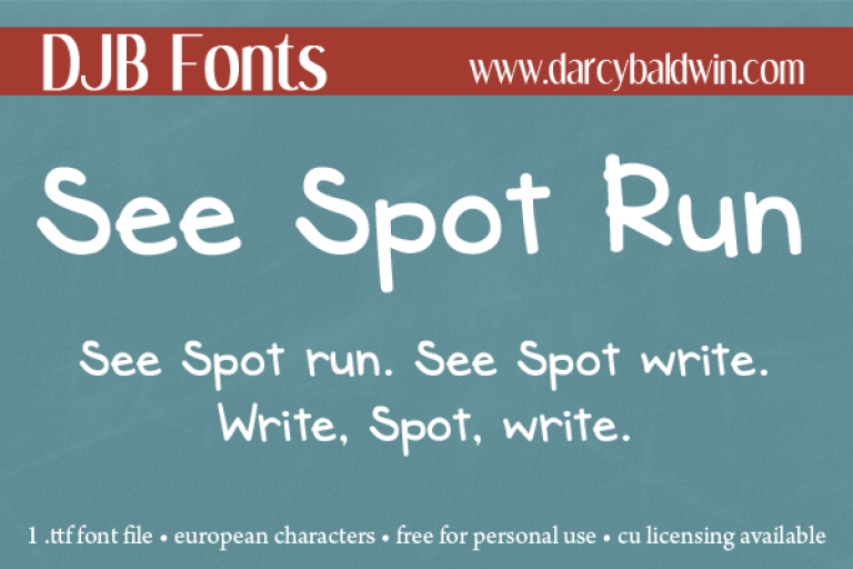 DJB See Spot Run Font - Darcy Baldwin Fonts