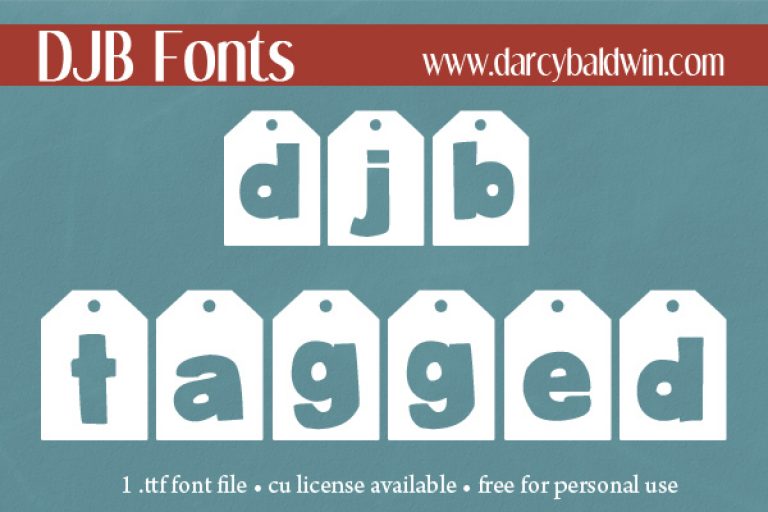DJB Tagged Again - Darcy Baldwin Fonts